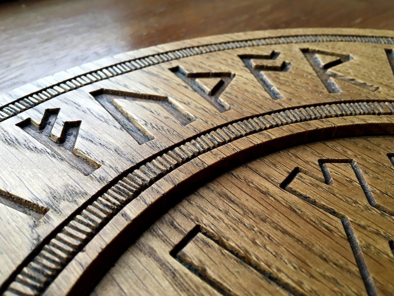 Large Oak Carved RUNE DIVINATION BOARD // Altar Piece - Etsy