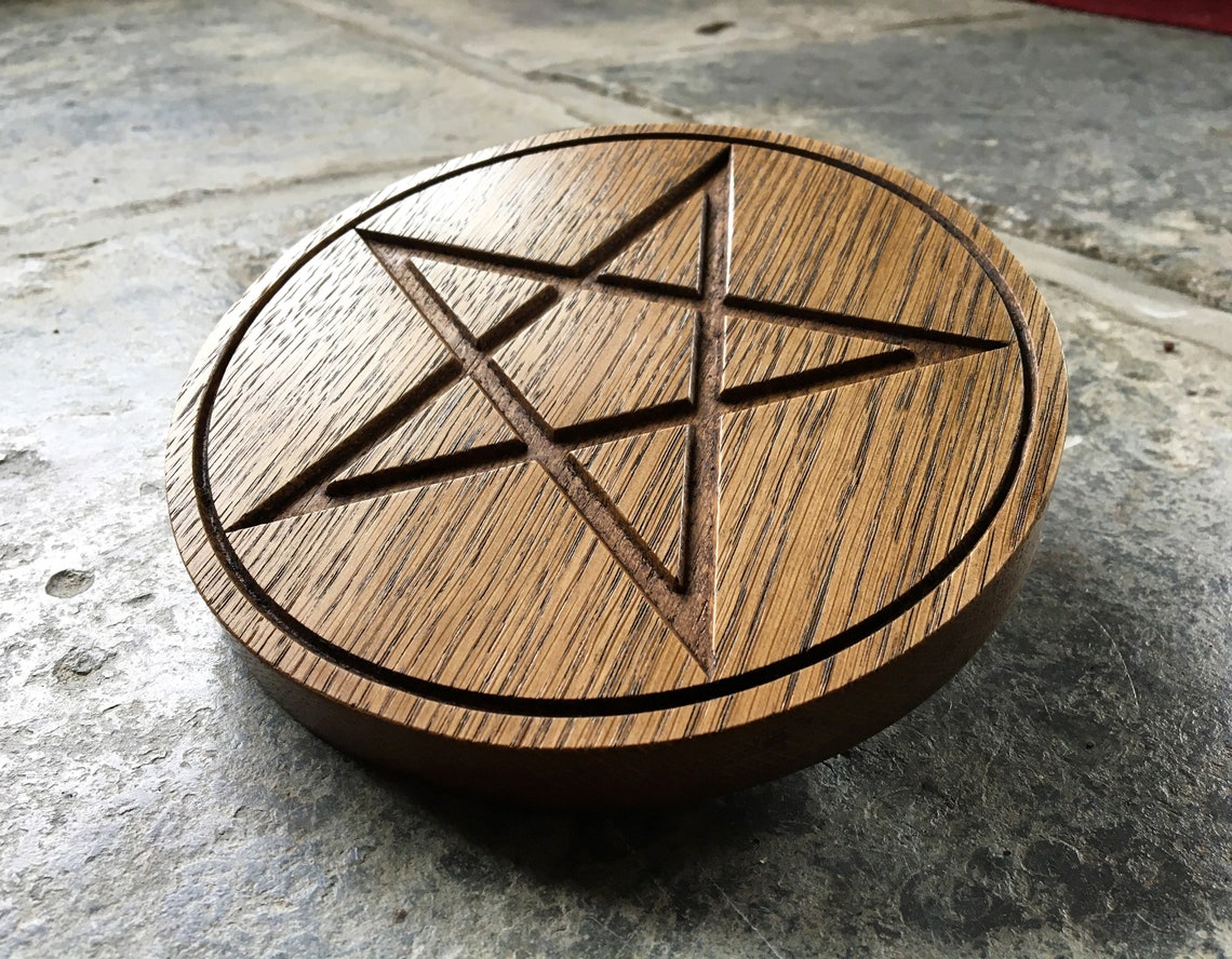 ALTAR PENTACLE Carved in Solid Oak | Etsy