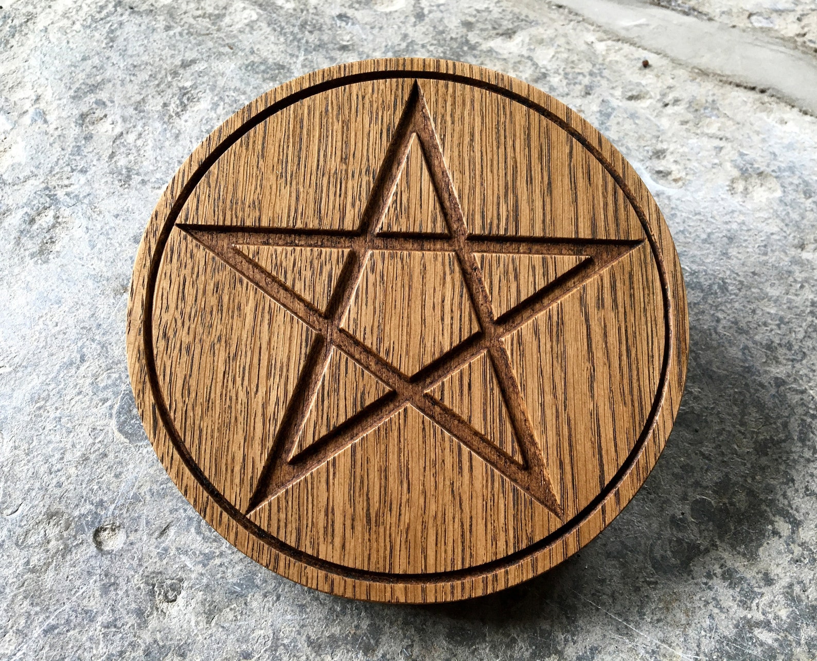 ALTAR PENTACLE Carved in Solid Oak | Etsy