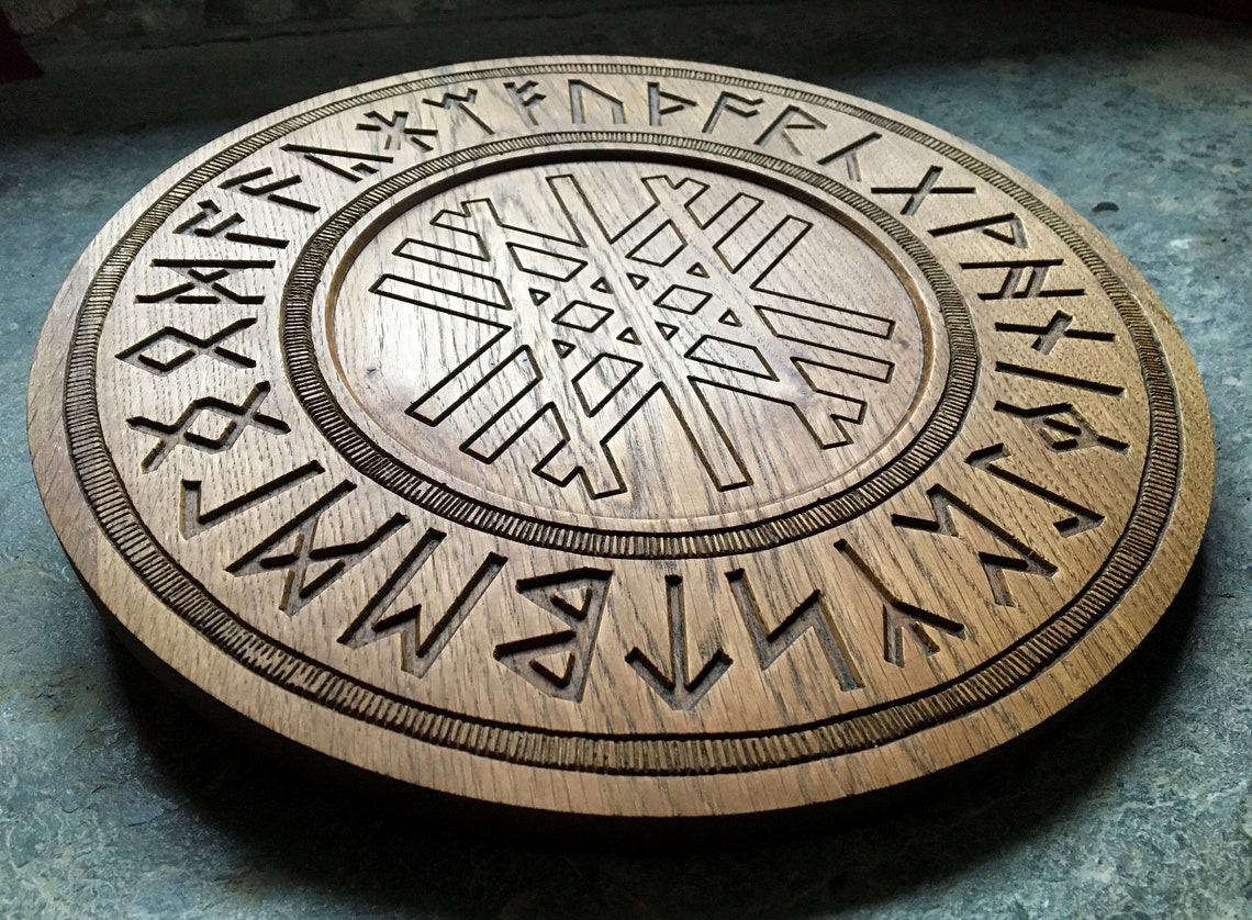 Large Oak Carved RUNE DIVINATION BOARD // Altar Piece - Etsy