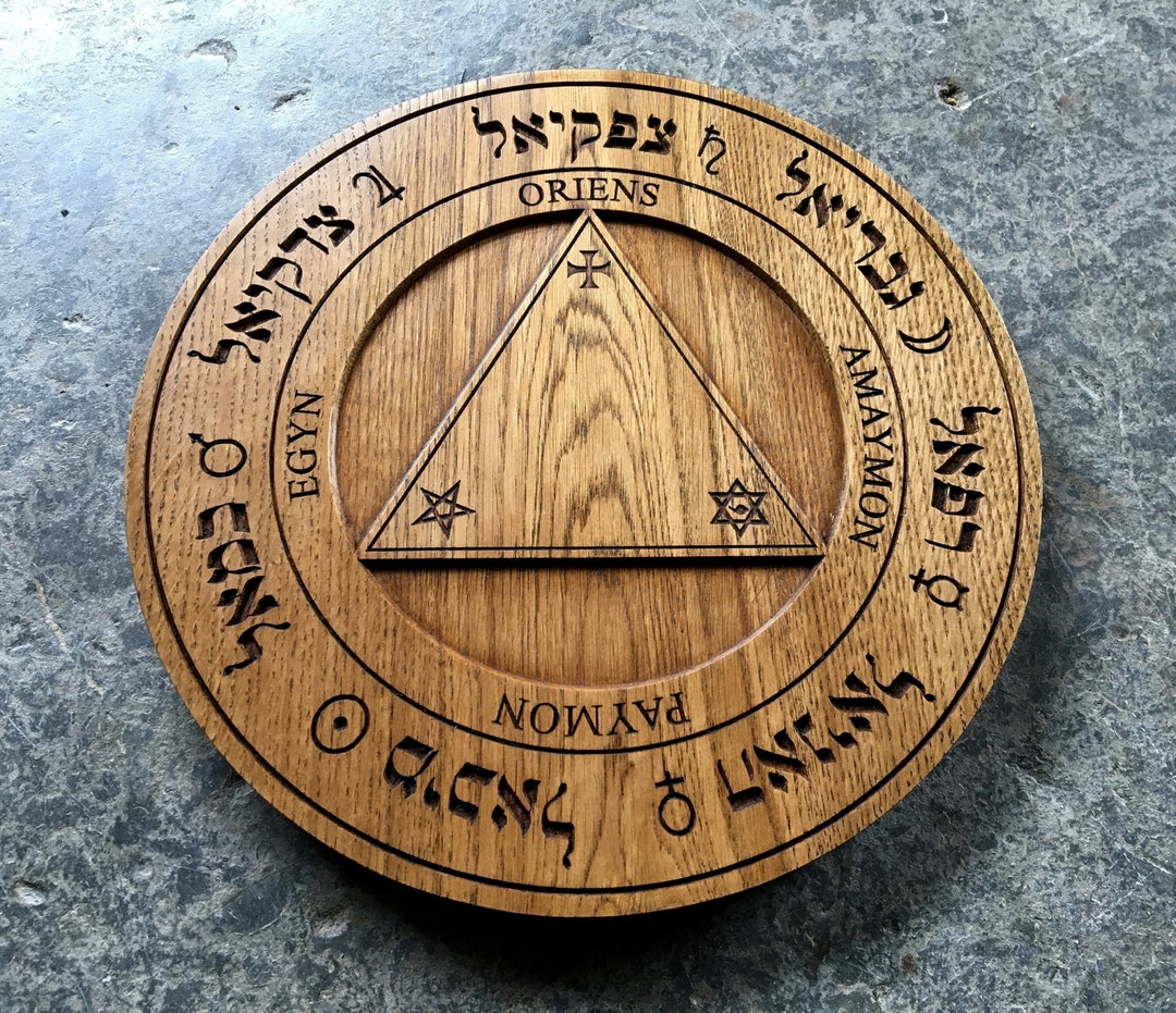 TRITHEMIUS' TABLE of PRACTICE (version 1 - Hebrew) - Oak Carved Scrying ...