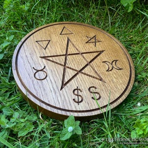 GARDNERIAN WICCA PENTACLE - Witchcraft Altar Pentacle Carved in Solid ...