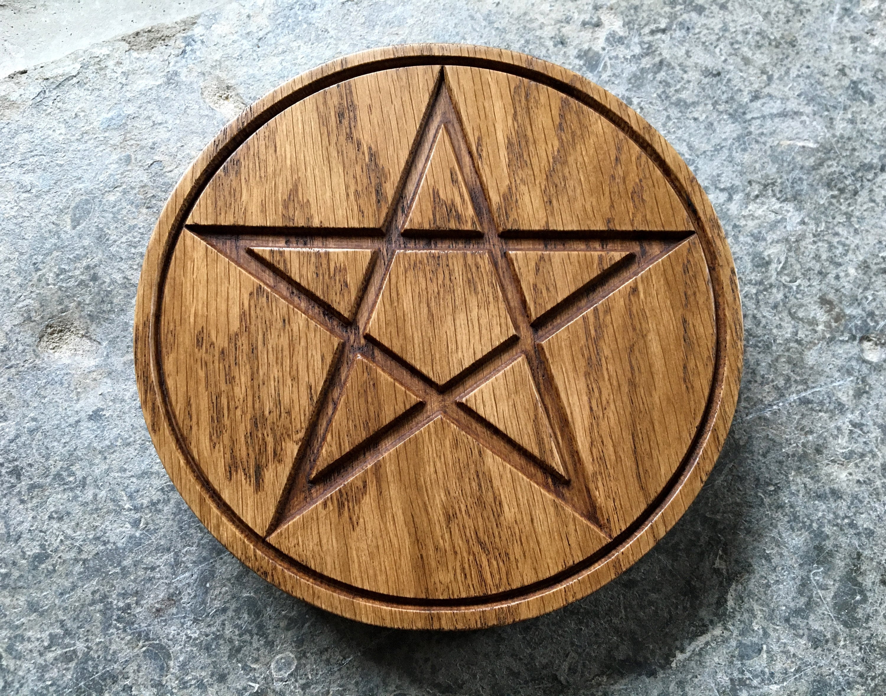 ALTAR PENTACLE Carved in Solid Oak - Etsy