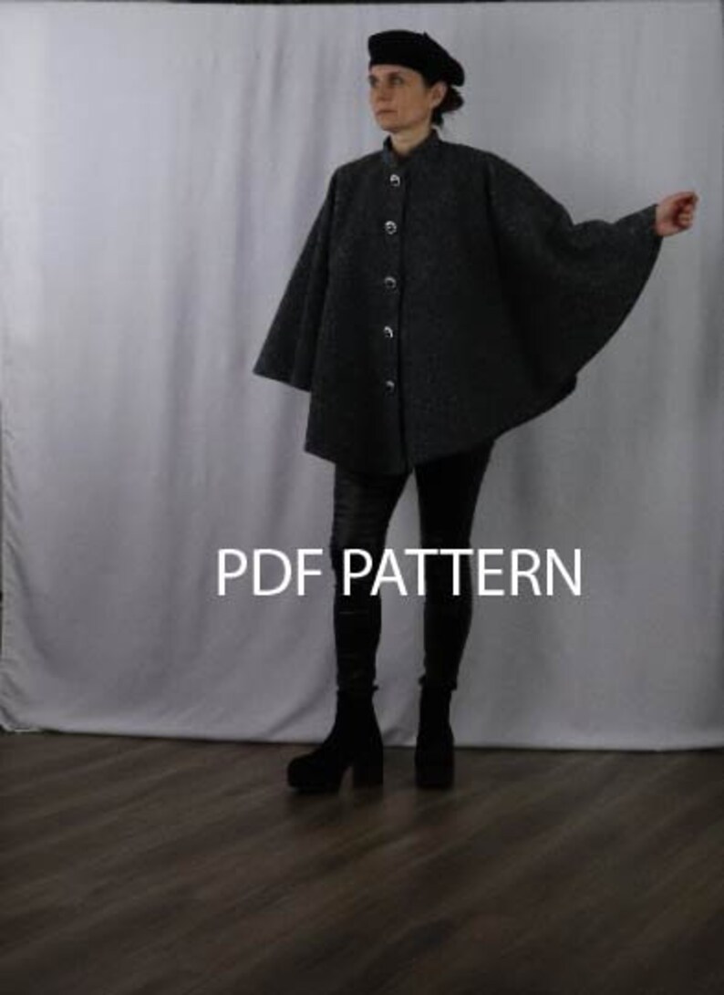 Cape With Buttons US Sizes 6-18 Sewing Pdf Pattern W115 - Etsy