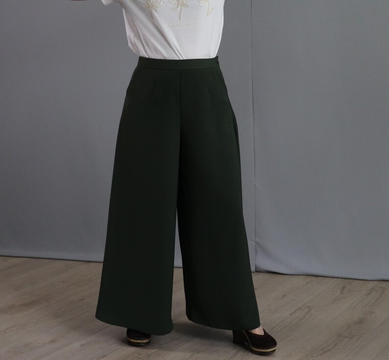 Wide Leg Culotte Sewing Pattern, Palazzo Pants With Pockets (PDF ...