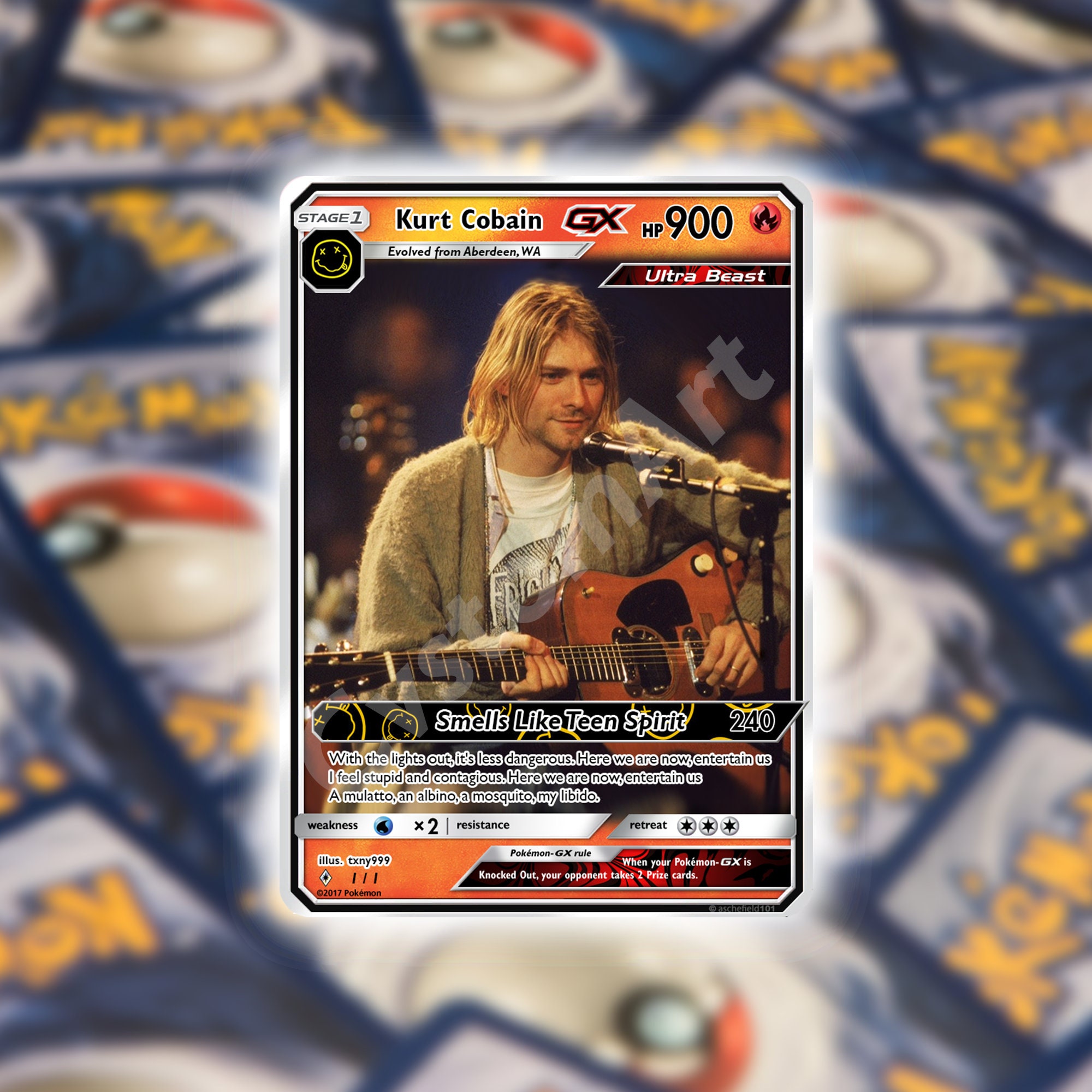 Kurt Cobain - CUSTOM Trading Card - Etsy