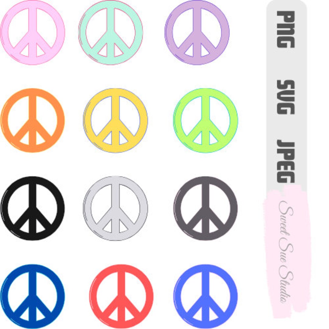 Peace Sign Bundle SVG PNG Jpeg for Personal/commercial Use - Etsy
