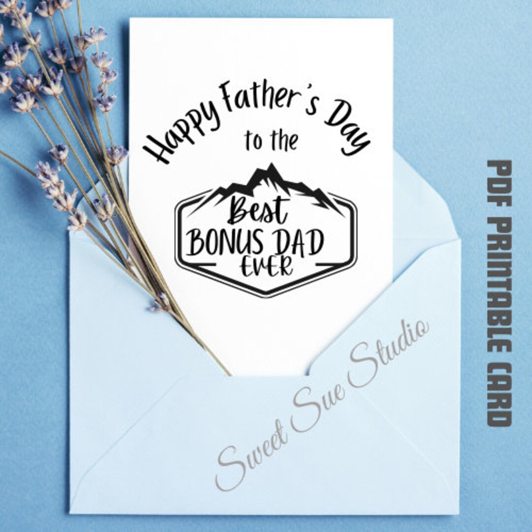 Bonus Dad Fathers Day Printable PDF Card - Etsy