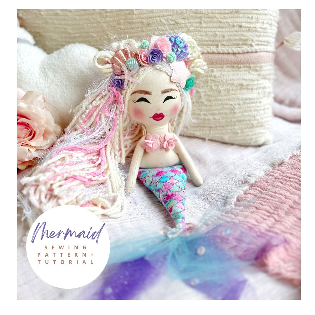 How to Make a Mermaid Cloth Doll Mermaid Doll Sewing Pattern - Etsy