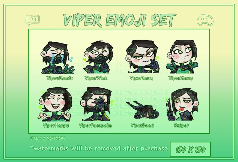 VALORANT VIPER Twitch Discord Emote Emoji 8 Pack - Etsy Ireland