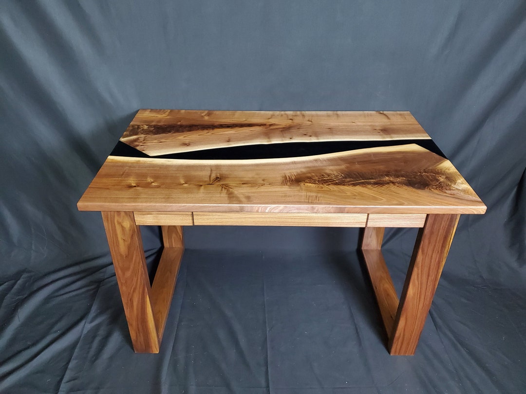 Live Edge Black Walnut River Desk - Etsy