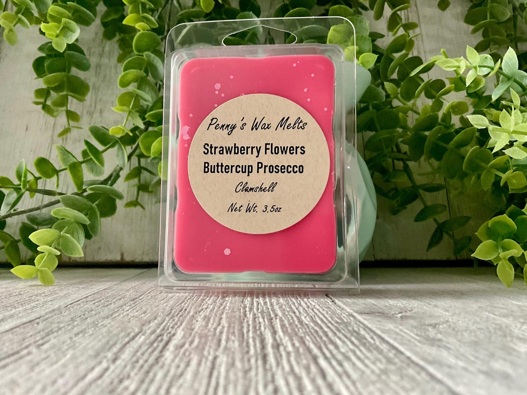 Strawberry Flowers Buttercup Prosecco Wax Melt Cubes, 3.5 Oz Clamshell ...