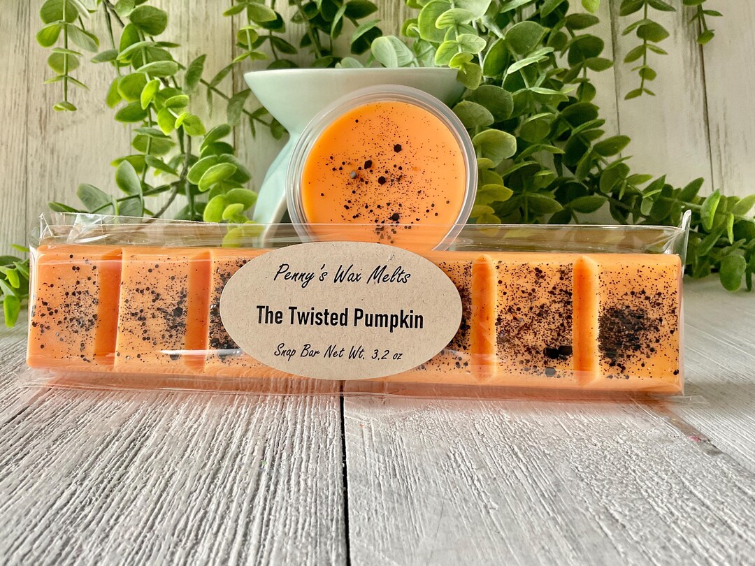 The Twisted Pumpkin, You Choose Size, Strong Scented Wax Melt Shot Cup, Snap Bar, Clamshell ...