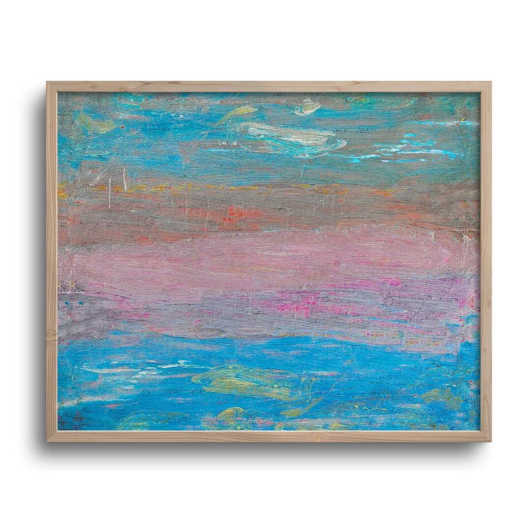 Abstract Skyscape Print, Altered Antique Painting, Original Artwork ...