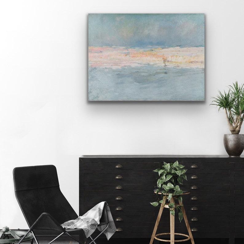Abstract Seascape Print, Muted Colors, Vintage Painting Style - Etsy