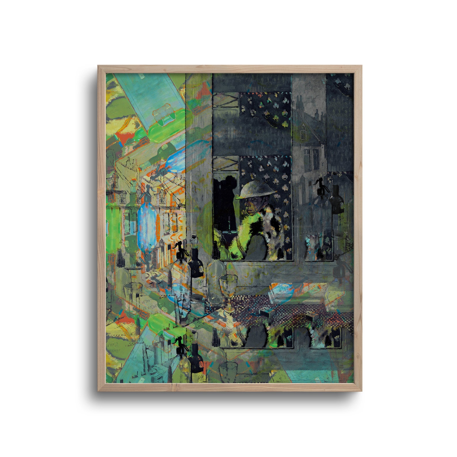 Green Abstract Portrait of a WWI Soldier Surreal Print - Etsy