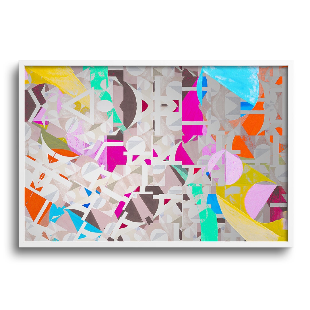 Modern Abstract Wall Art, Geometric Painting, Original Artwork, Print ...