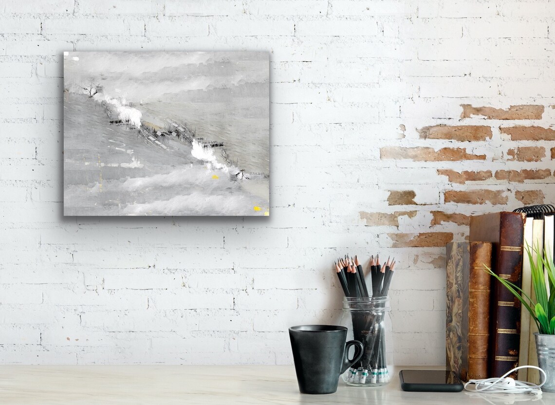 Abstract Landscape Wall Art, Muted Colors Painting, Original Artwork ...