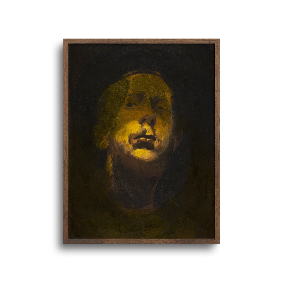Dark Altered Portrait Art Print, Moody Antique Painting - Etsy