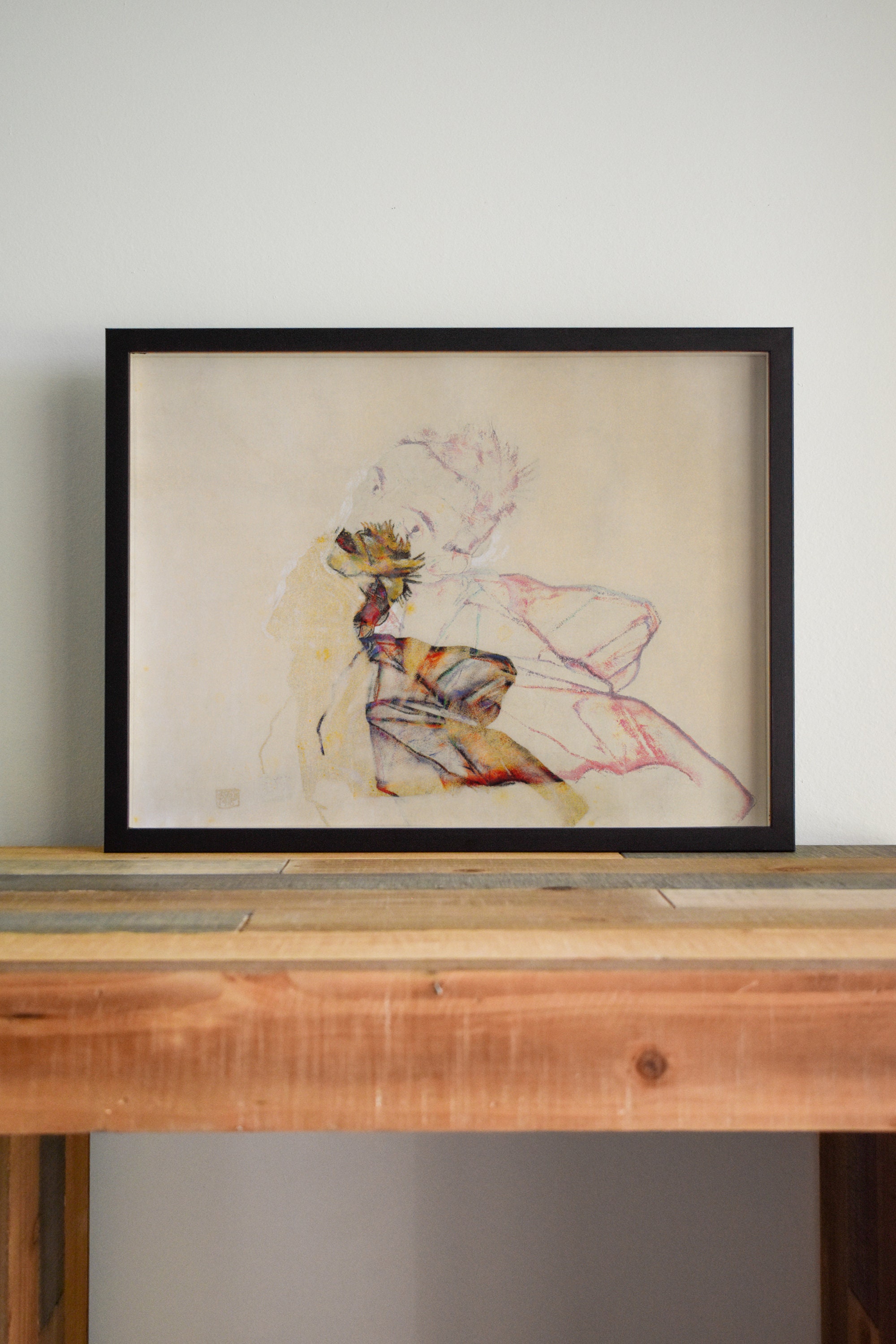 Portrait of a Man After Egon Schiele German Expressionism | Etsy