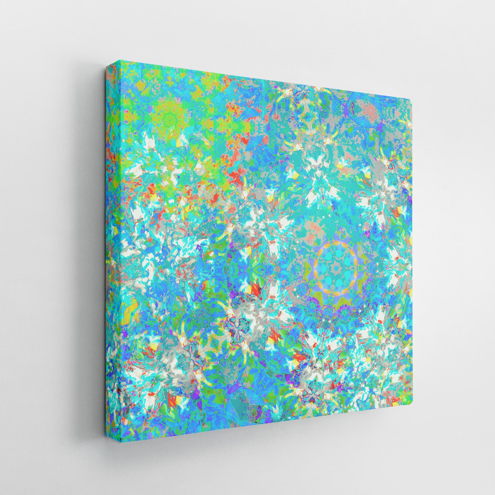 Aqua Blue Abstract Painting Original Artwork Square Giclée | Etsy