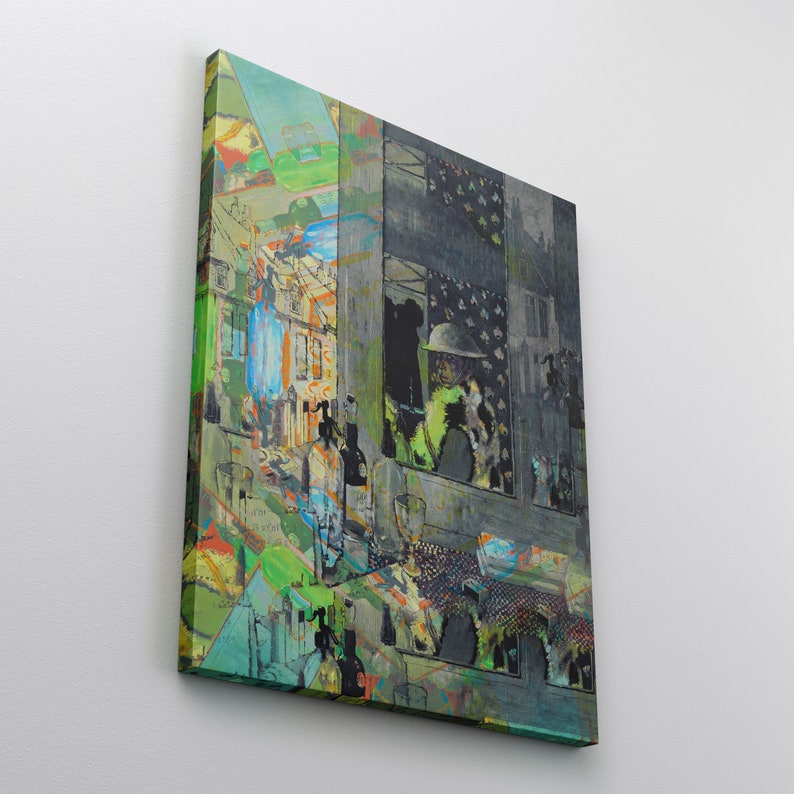 Green Abstract Portrait of a WWI Soldier Surreal Print | Etsy