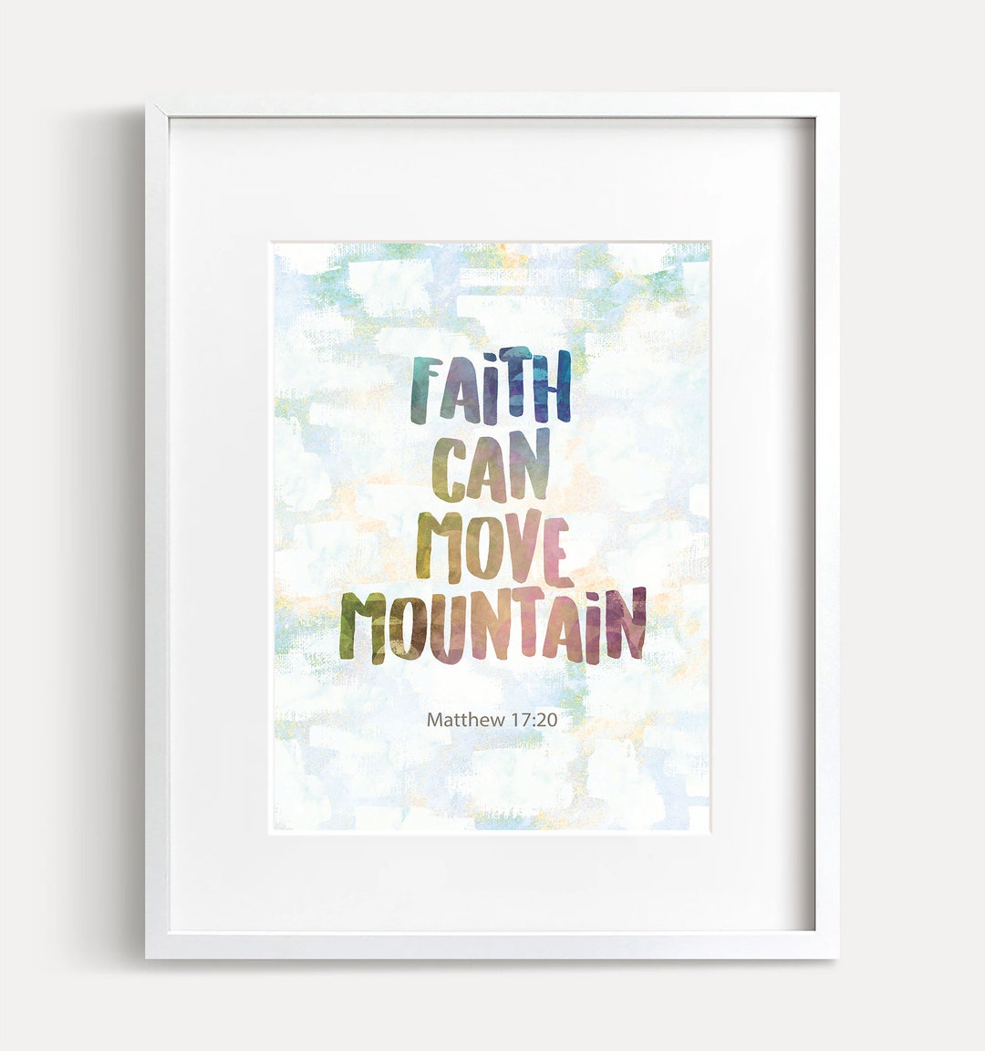 Faith Can Move Mountain Poster for Kids Bedroom, Quote Art for Children ...