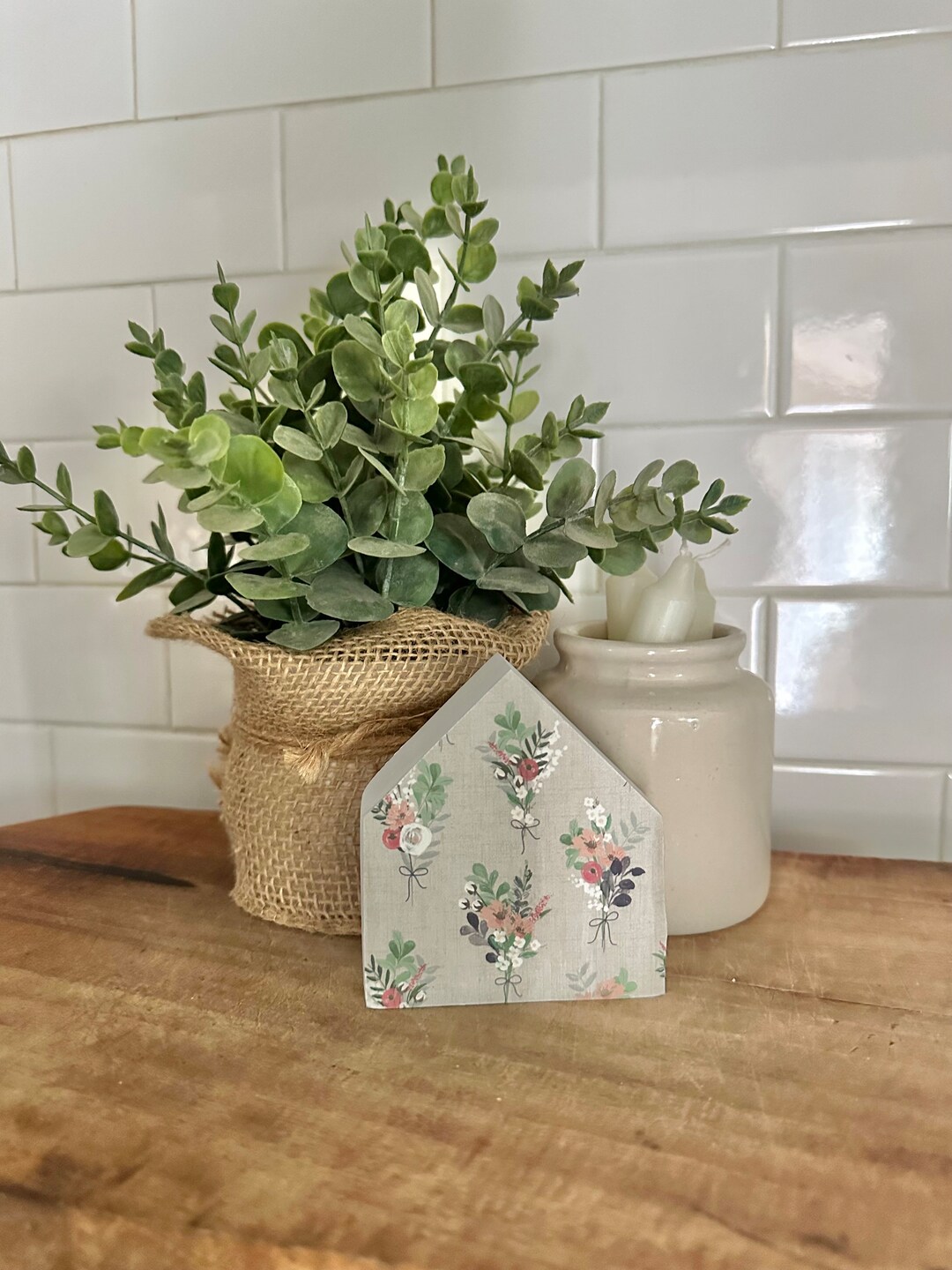 Wooden Flower Farmhouse / Mini Wood House / Farmhouse Decor / Tiered ...