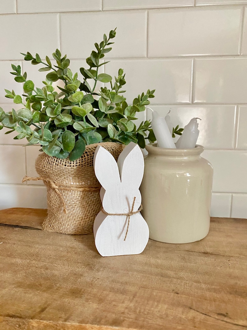 Wooden Bunny / Easter Bunny / Easter Decor / Tired Tray Decor | Etsy