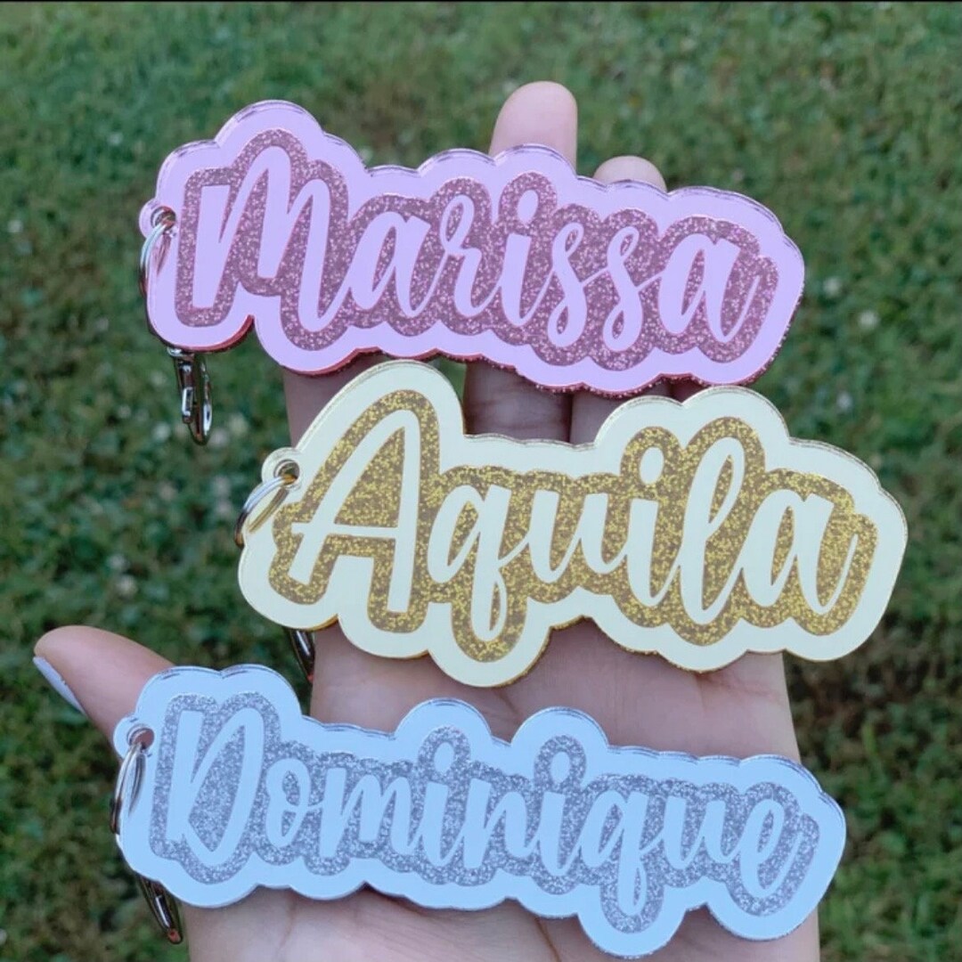 Glitter Name Keychain | Personalized Keychain Gift | Acrylic Name ...