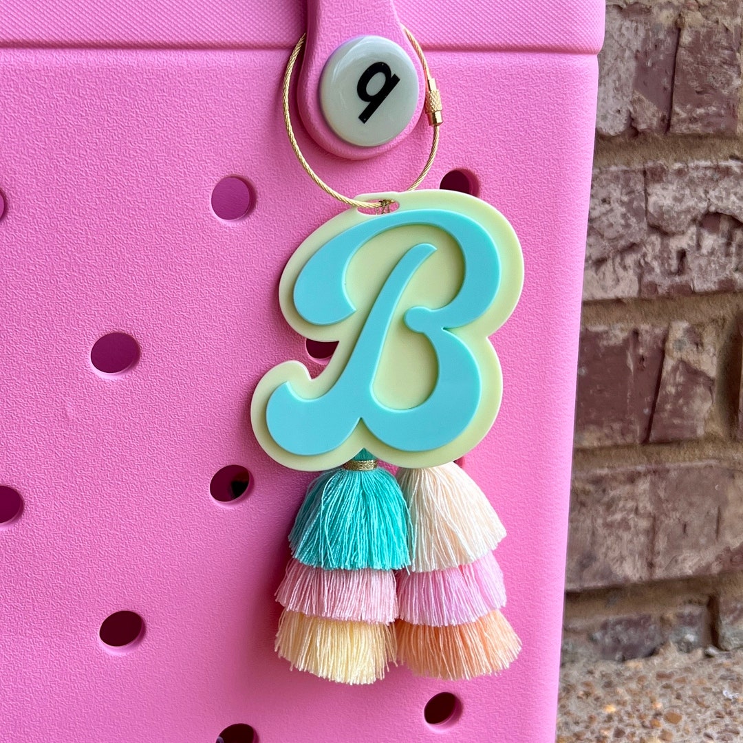 Groovy Letter Bogg Bag Charm | Bogg Bag Tassel | Beach Tote Charm ...