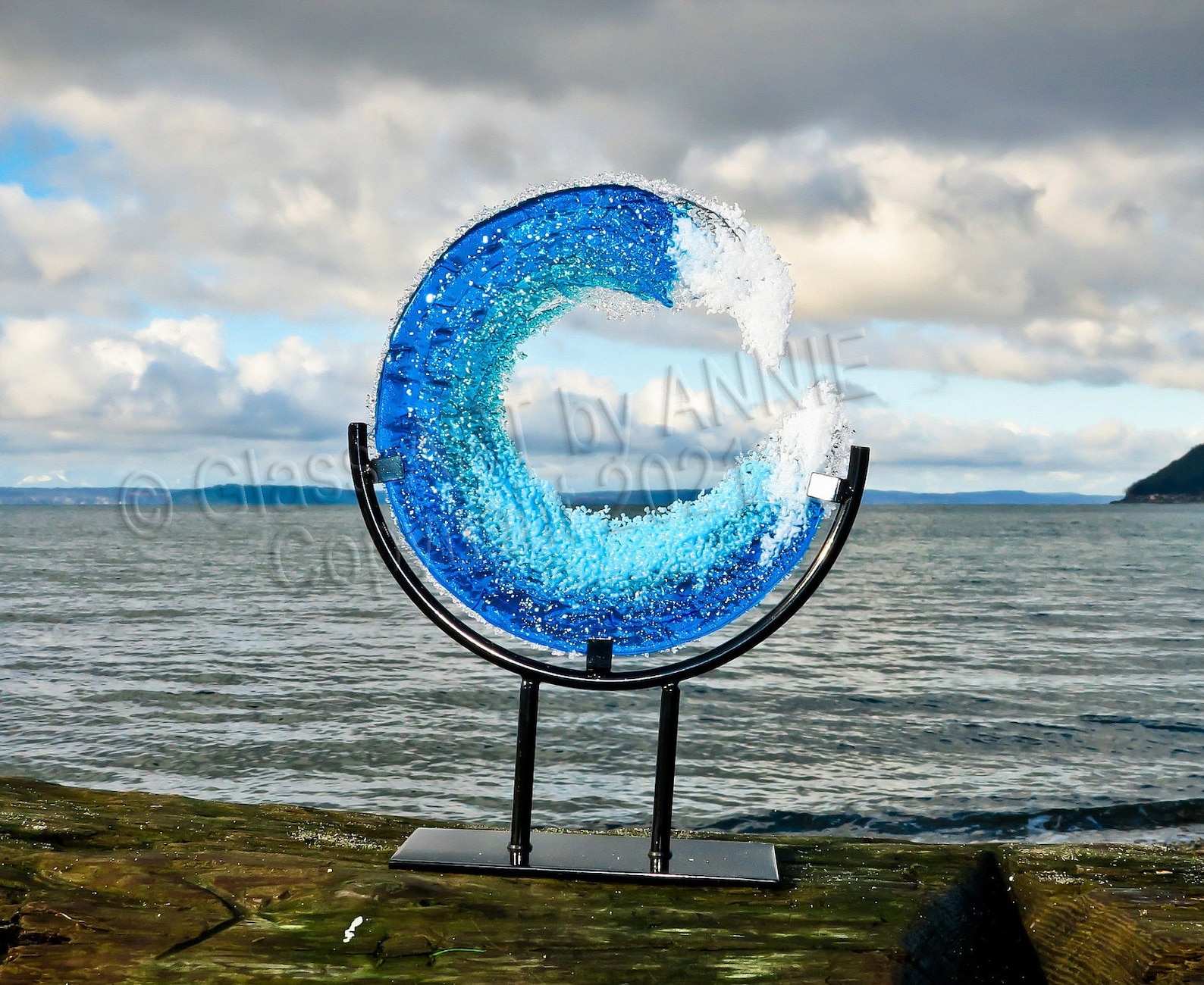 Beautiful Ocean Wave Fused Glass Art-turquoise - Etsy