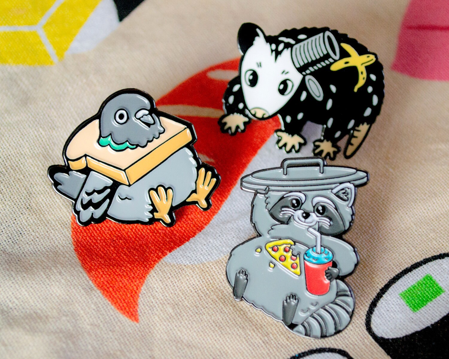 Snack Raccoon Enamel Pin - Etsy