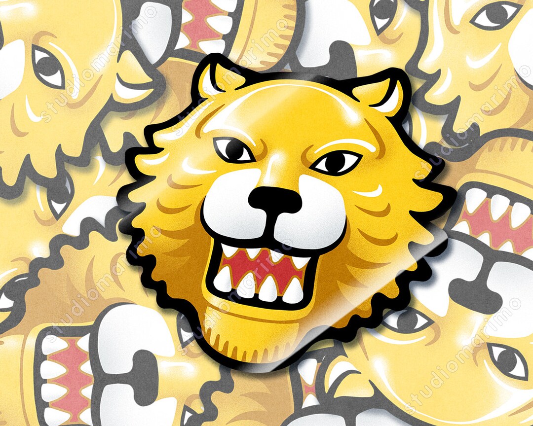 Pee-wee's Bike Lion/tiger Head Vinyl Sticker - Etsy