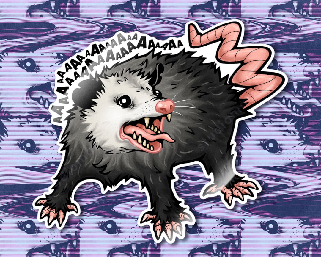 Screaming Possum Vinyl Sticker - Etsy
