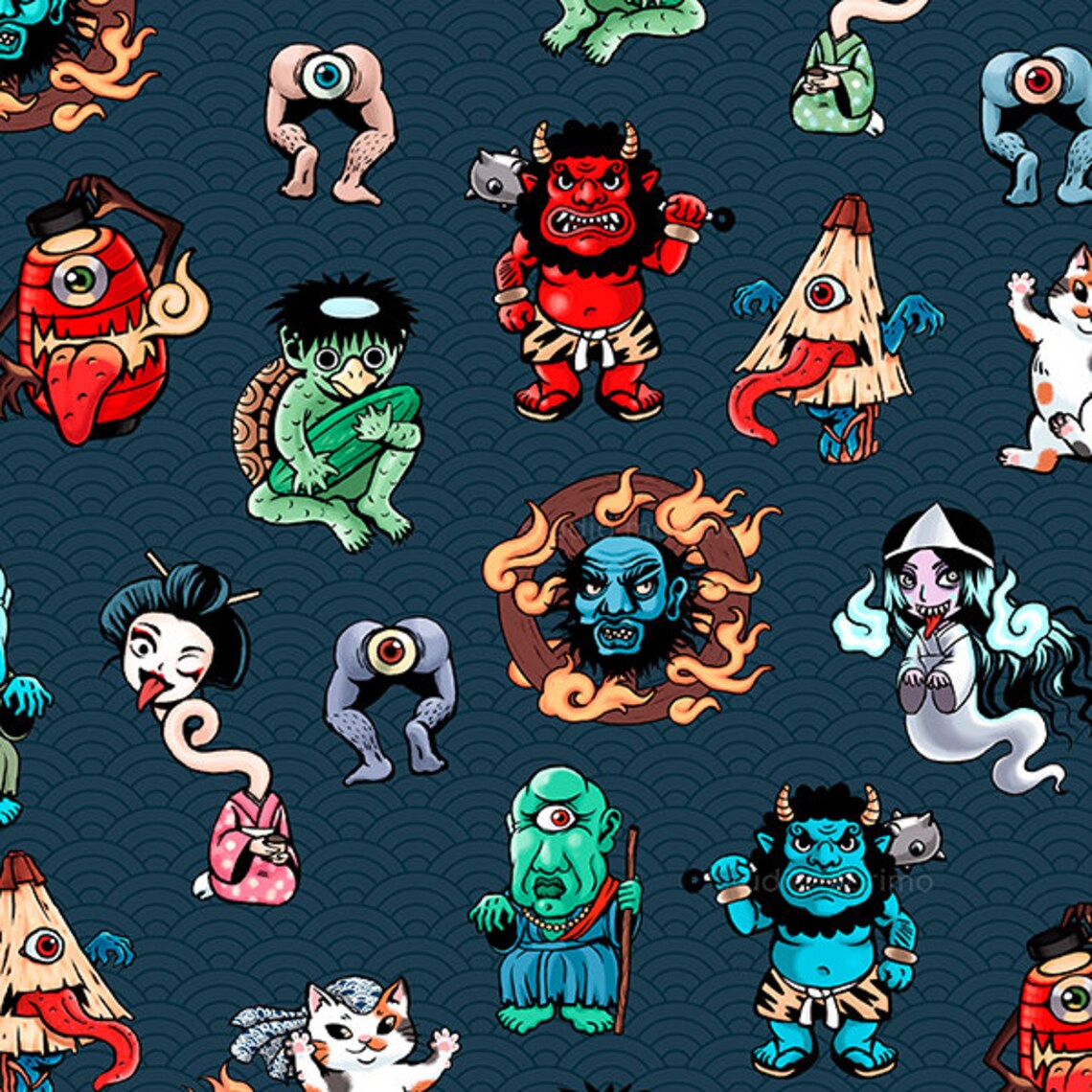 Yokai Face Mask | Etsy