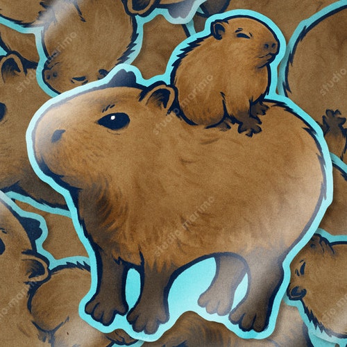 Capybara Decal Capybara Sticker Capybara Vinyl Decal - Etsy
