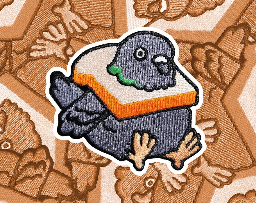 Fat Bread Pigeon Iron-on Patch | Etsy