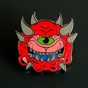 Demon Enamel Pin - Etsy