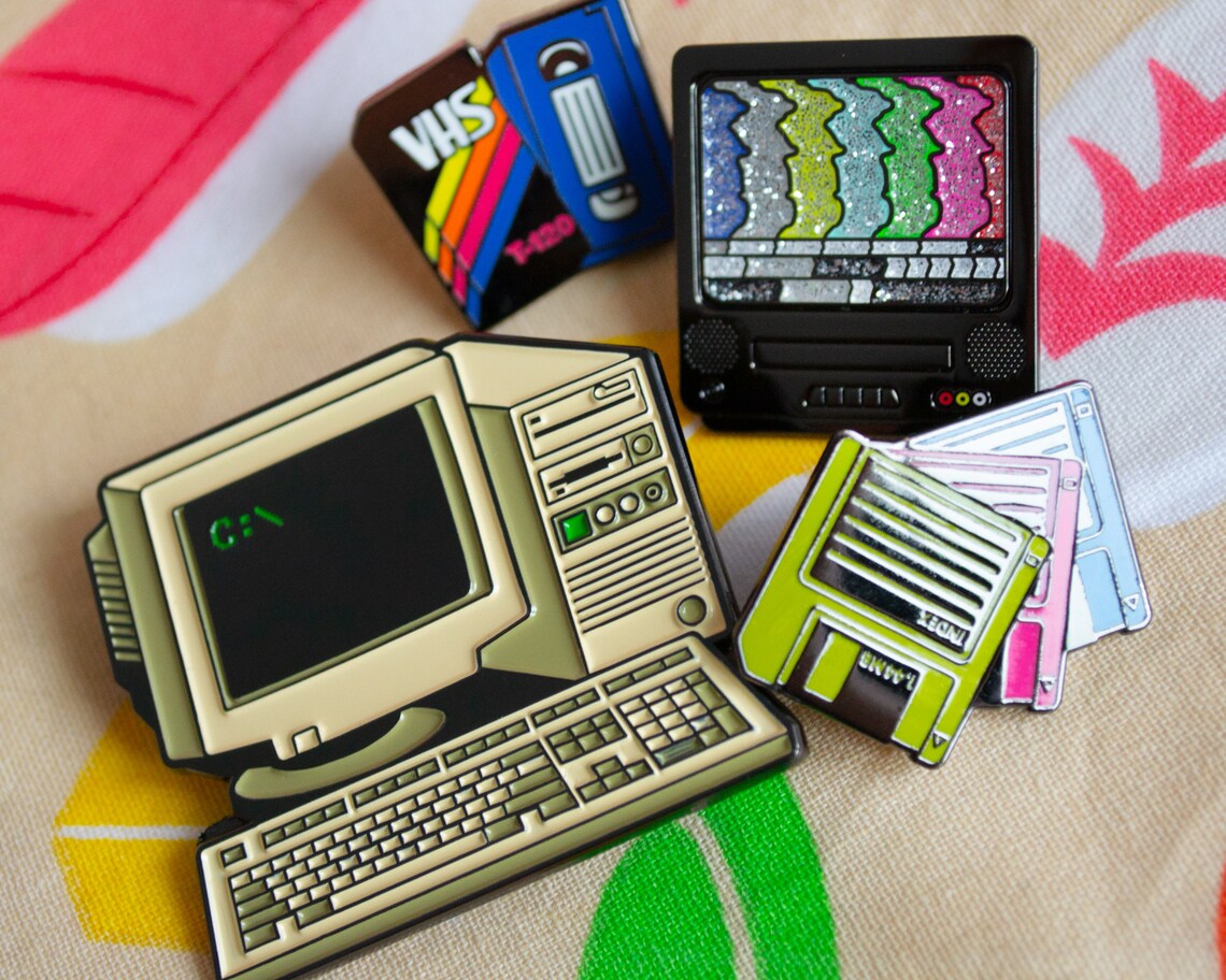 Retro 386 Computer BIG Enamel Pin - Etsy