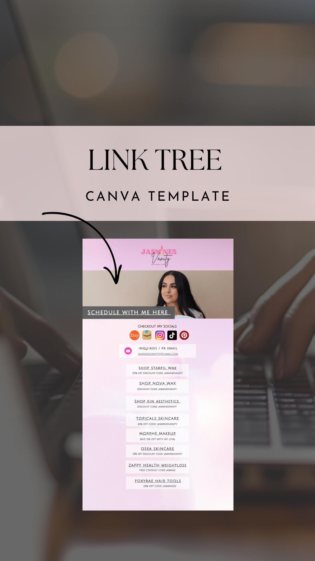 Pink Linktree Canva Template - Etsy