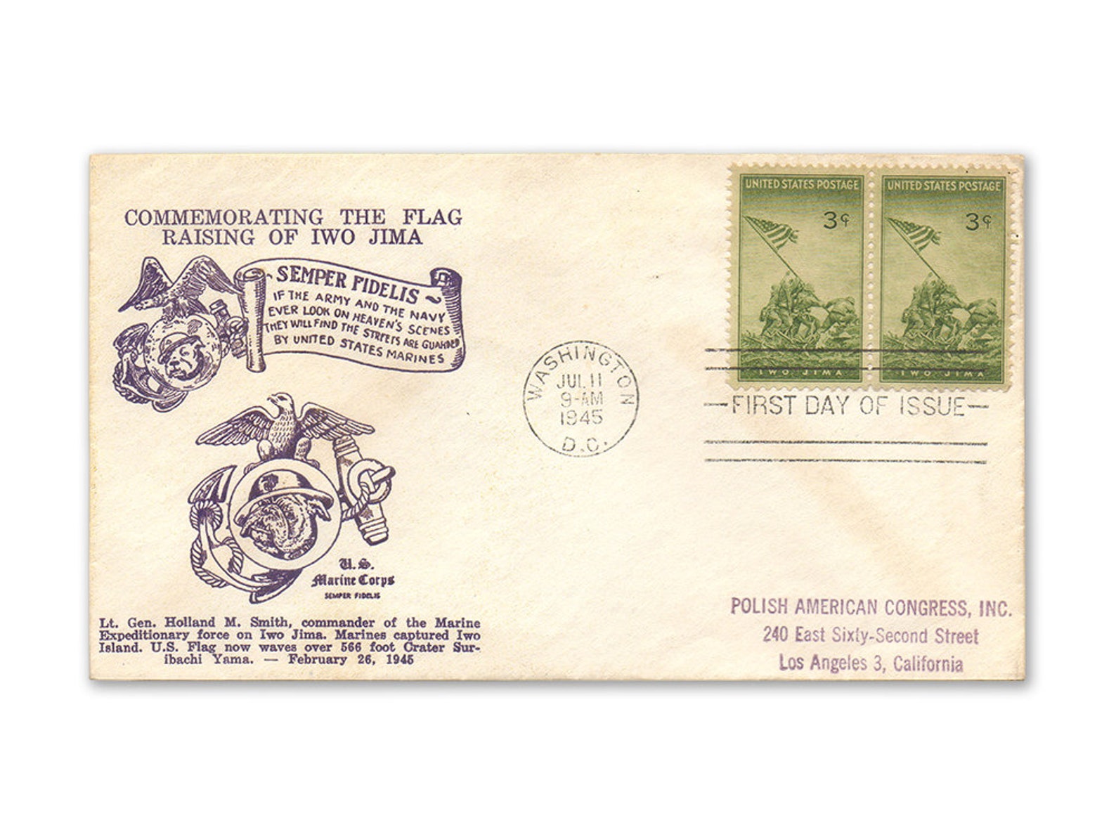 First Day Cover, USMC, Marine Corps, Artcraft Envelope, Postage Stamp ...