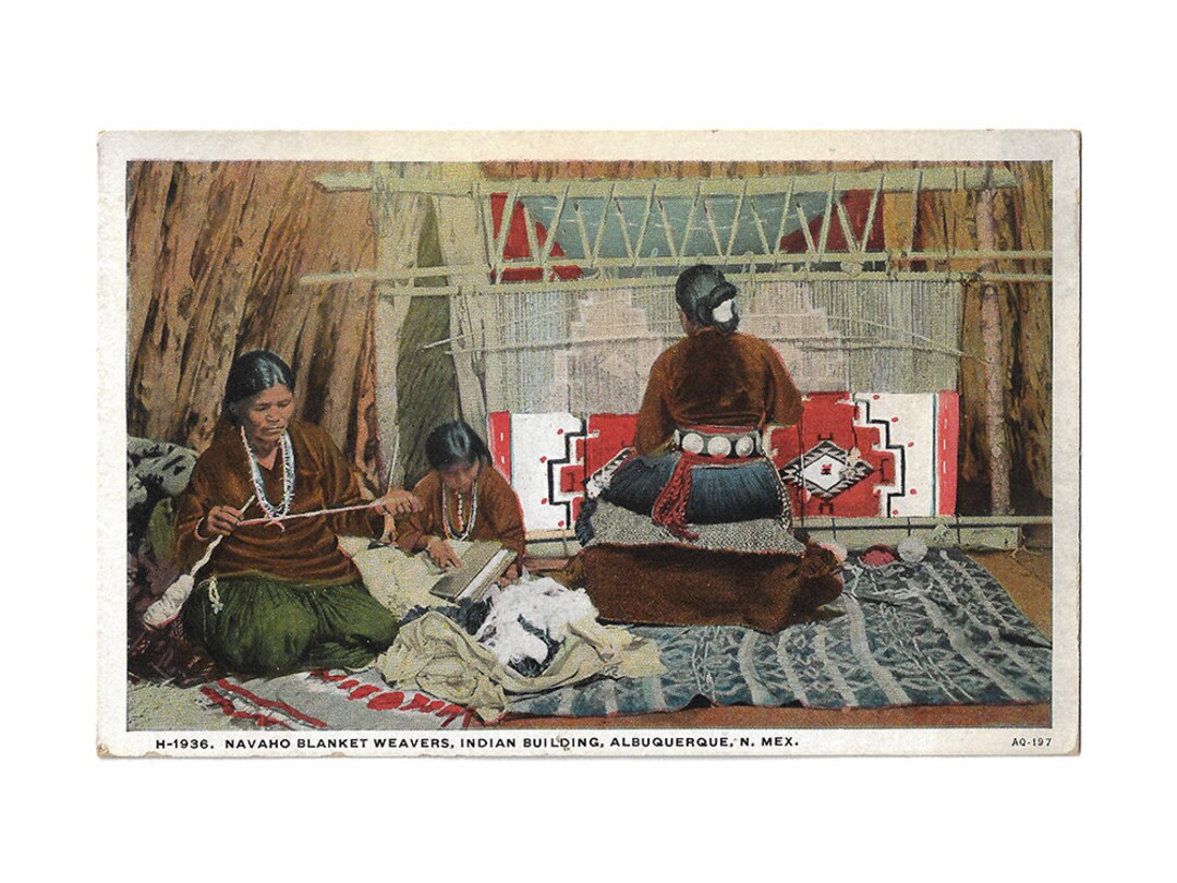 Navajo Weaving, Vintage Postcard, Vintage Advertising, Travel Souvenir ...