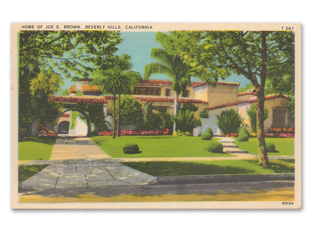 Movie Star Homes, Joe E. Brown, Vintage Postcard, Old Postcard ...