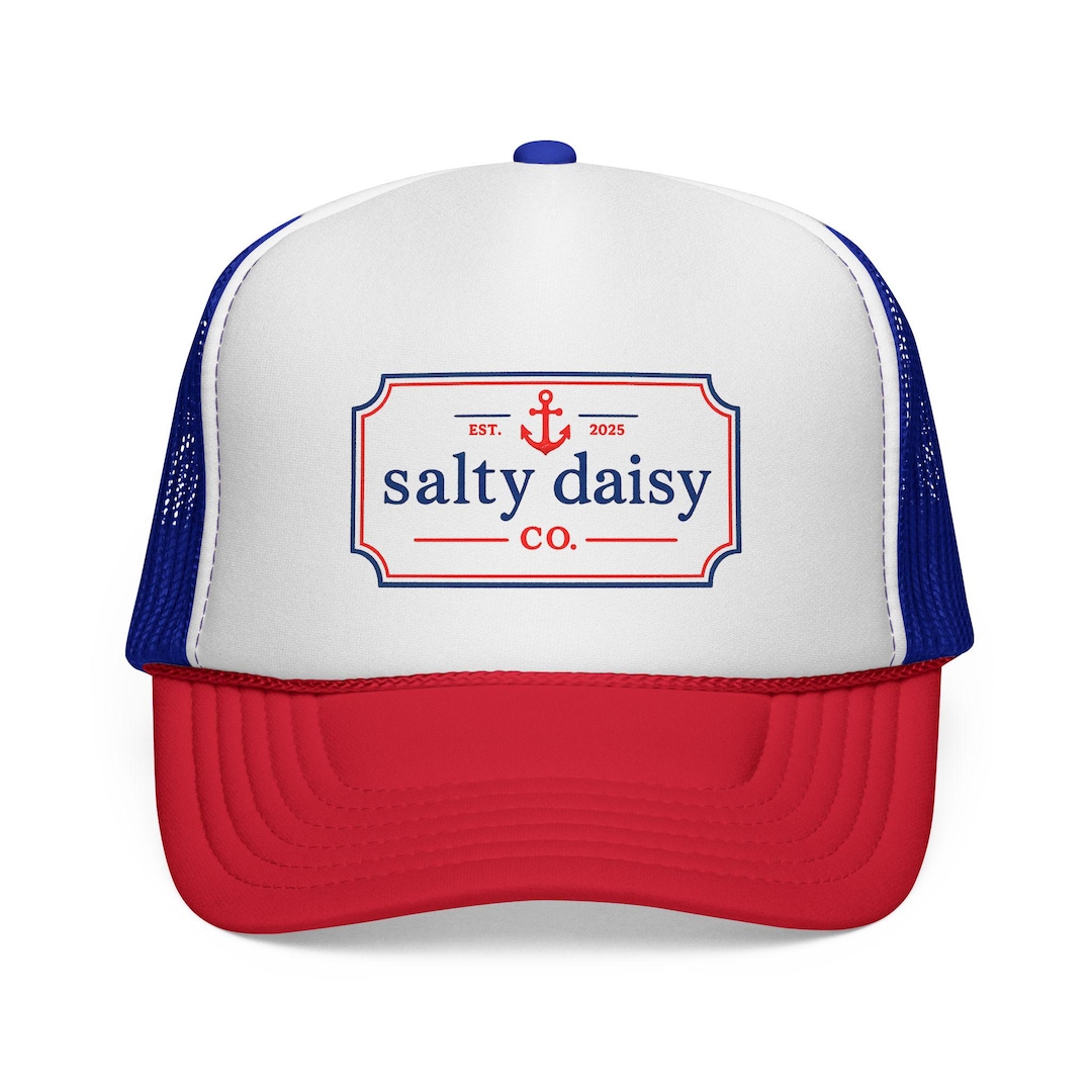 Salty Daisy Co. Anchor Logo Trucker Cap | Nautical Vintage Label - Etsy