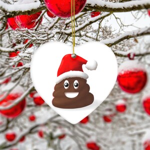 Christmas Poo Emoji Ceramic Ornament, 4 Shapes - Etsy