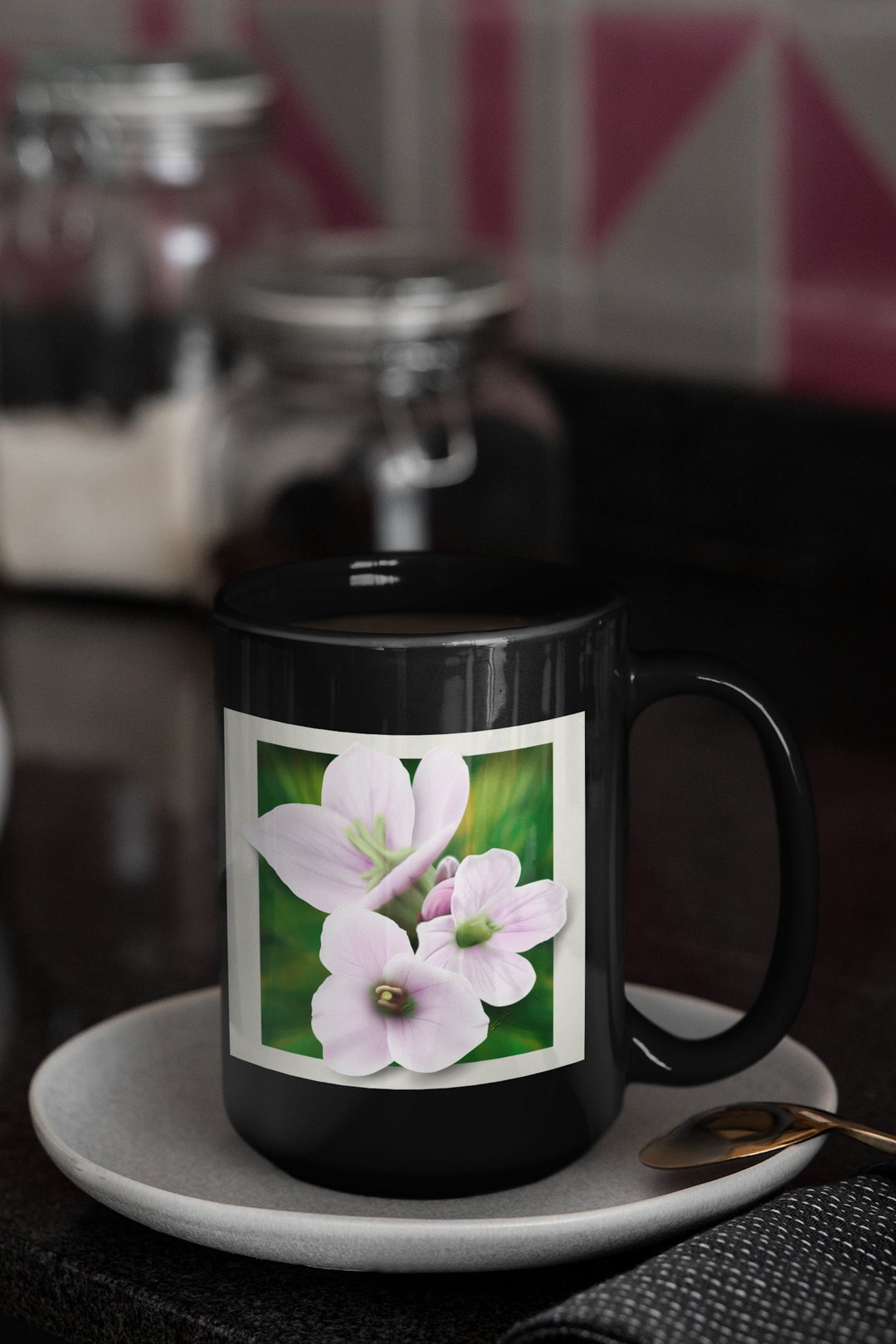 Mayflowers Black Mug 15oz - Etsy