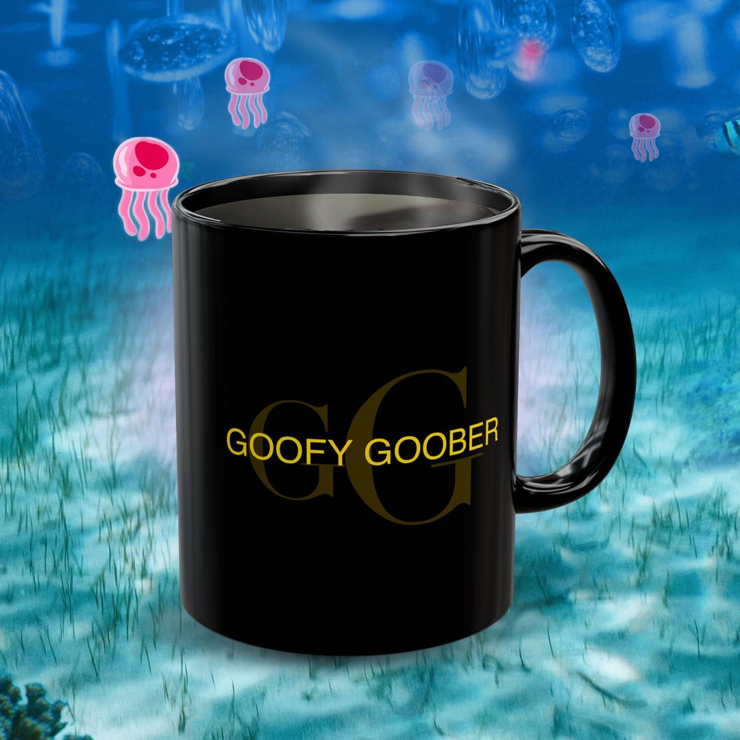 Black Mug, Goofy Goober Funny Ceramic Coffee Cup, Novelty Tea Mug ...