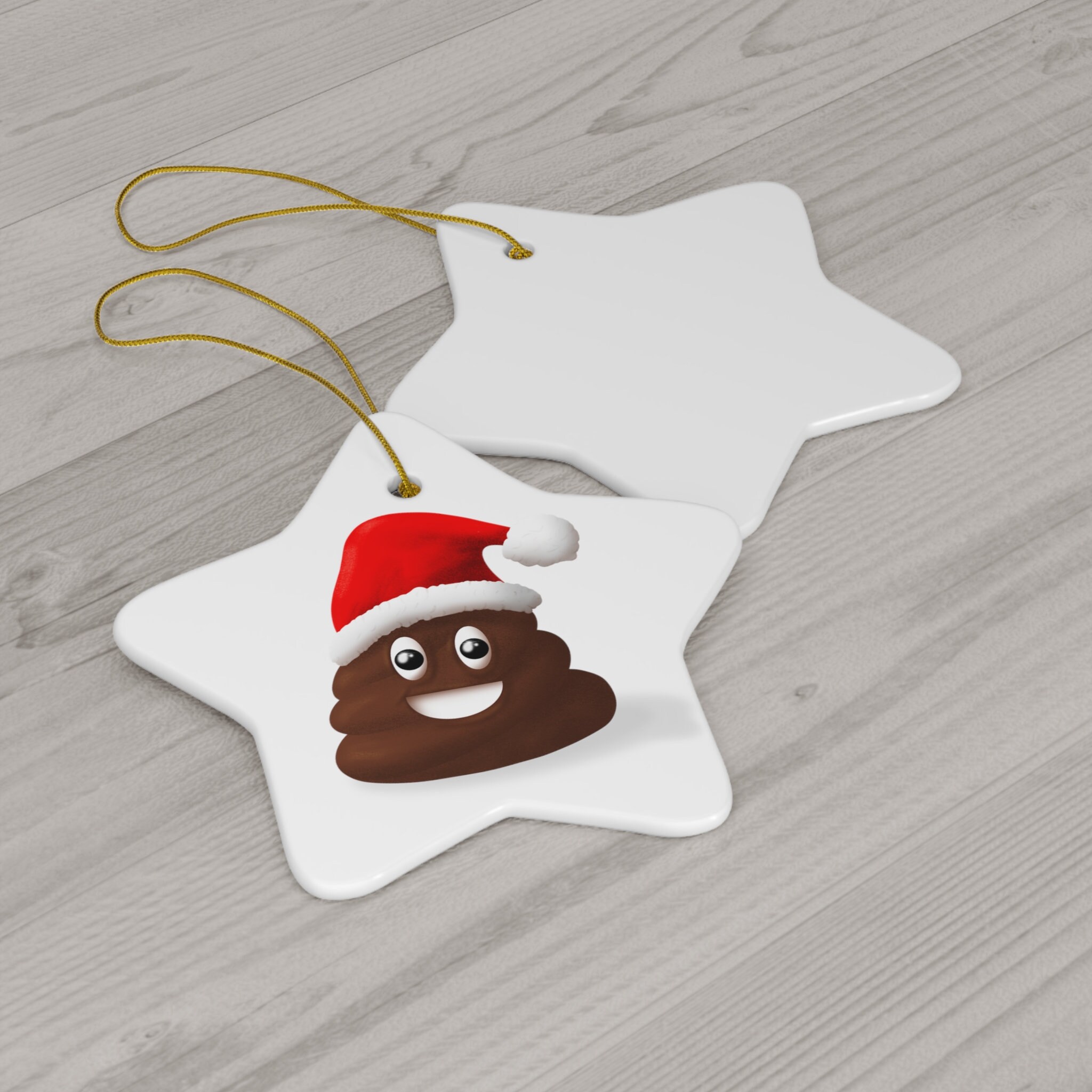 Christmas Poo Emoji Ceramic Ornament, 4 Shapes - Etsy