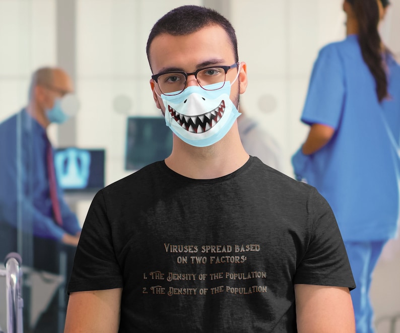 Shark Mouth Fabric Face Mask | Etsy